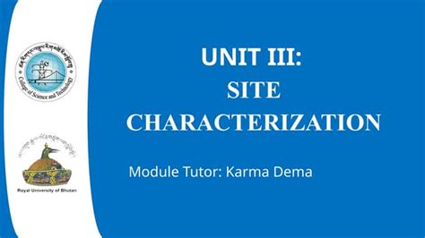 unit iii geotechnical site characterization pptx