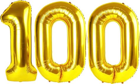 Gold Number 100 Balloon 40 Inch 100 Number Balloons 100th