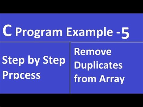 In ಕನನಡ Write a C Program to remove Duplicate Element in a single dimensional Array YouTube