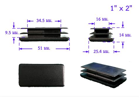 ขารองสวมใน พลาสติกรองขาโต๊ะ อุดรูท่อ ปิดรูเหล็กกล่อง รองขาเก้าอี้ ขารองสี่เหลี่ยมสวมใน 1x2 6