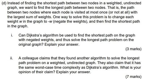 Solved Consider The Following Weighted Undirected Graph 1