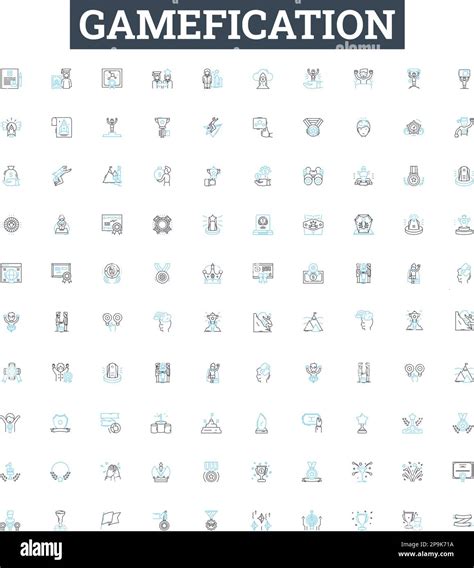 Gamefication Vector Line Icons Set Gamification Game Gaming Reward
