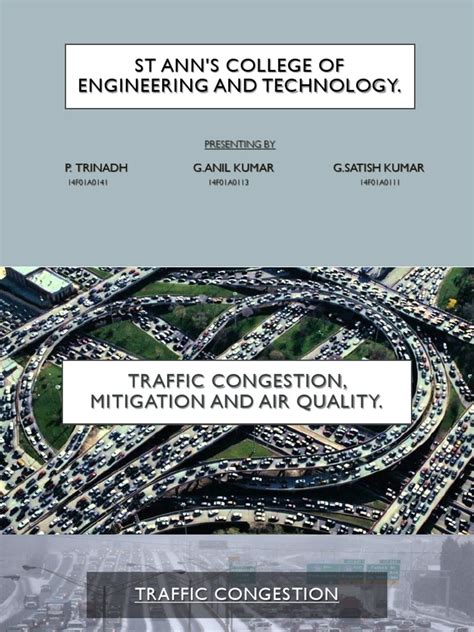 Traffic Congestion Mitigation And Air Quality Pdf Traffic Congestion Traffic