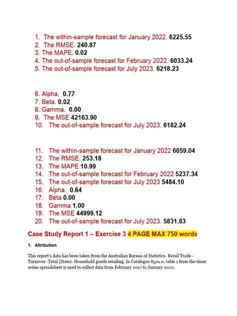Busa Report 1 Pdf Forecasting Data Analysis