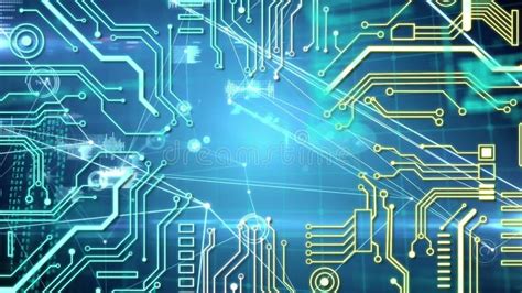 Animation Of Computer Circuit Board Over Network Of Connections On