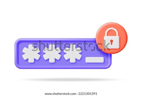 D Password Field Padlock Isolated Render Stock Vector Royalty Free Shutterstock