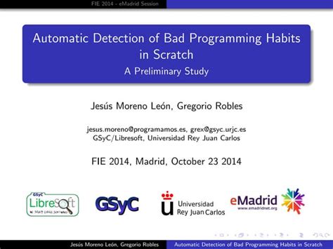 automatic detection of bad programming habits in scratch a preliminary
