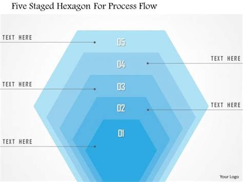 Business Diagram Five Staged Hexagon For Process Flow Presentation Template
