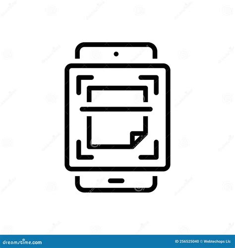 Black Line Icon For Scan Mobile And Qrcode Stock Vector Illustration
