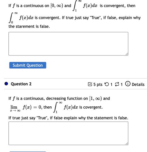 solved if f is a continuous on [0 ∞ and ∫1∞f x dx is