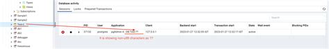 dashboard session table show character for non utf8 characters
