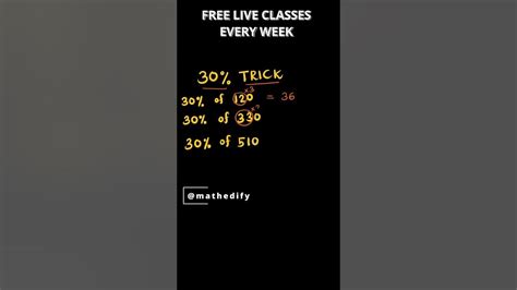 See This Amazing 30 Percent Hack Percentagetrick Percentage Youtube