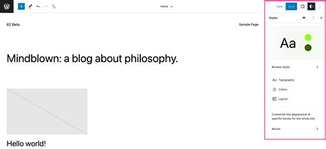 global styles and theme json full site editing