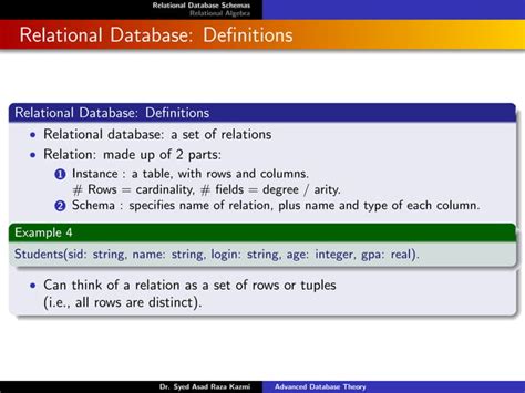 Lecture 2 Relational Algebra And Sql Advanced Database Theory Ms Pdf