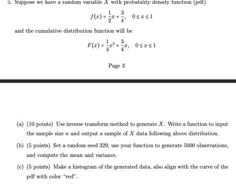 Solved Suppose We Have A Random Variable X With Chegg