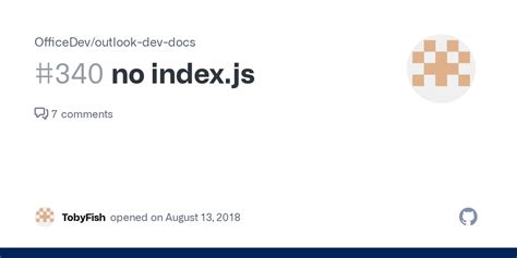 No Indexjs · Issue 340 · Officedevoutlook Dev Docs · Github