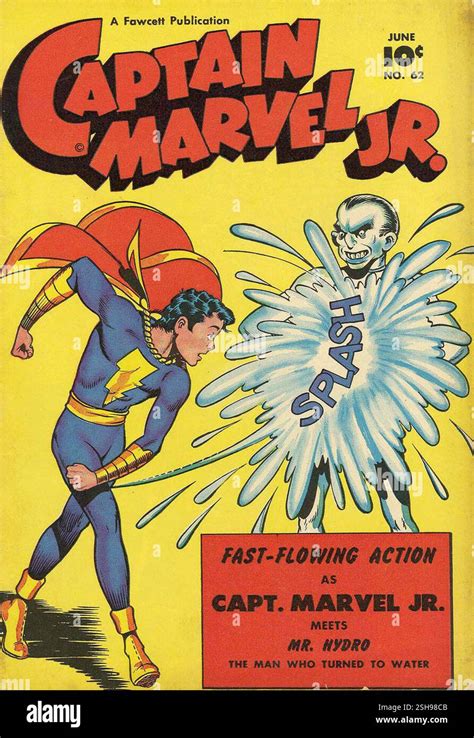 1948 June Captain Marvel Jr Meets Mr Hydro Cover 62 By Fawcett Comics