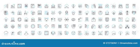 The Internet Of Things Vector Line Icons Set Iot Smart Connected