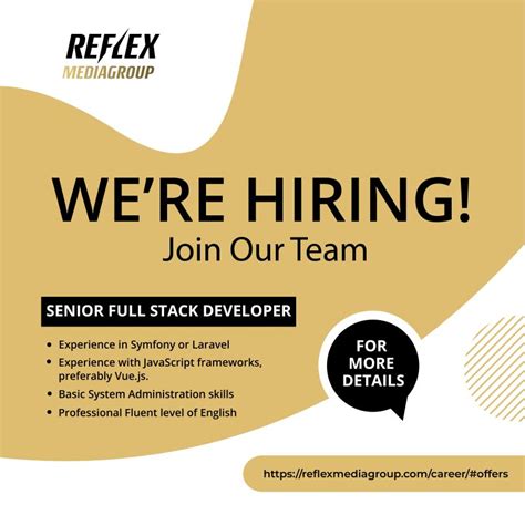 reflex media group on linkedin hiring seniordeveloper