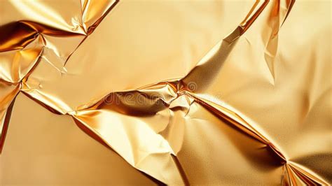 Crumpled Gold Foil Texture With Reflective Metallic Surface Stock Image Image Of Material