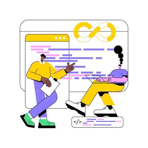 Premium Vector Devsecops Workflow Isolated Cartoon Vector Illustrations