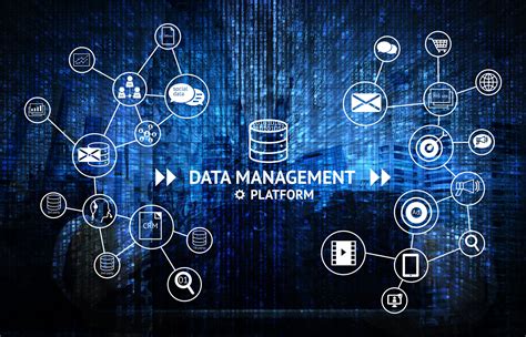 data management platform dmp concept infographic texts and icons c5bdi