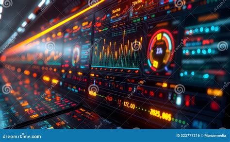 Futuristic Dashboard With Graphs Charts And Data Analysis Stock Illustration Illustration Of