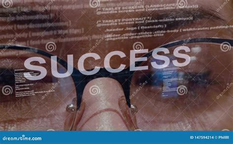 success text on female software developer stock footage video of
