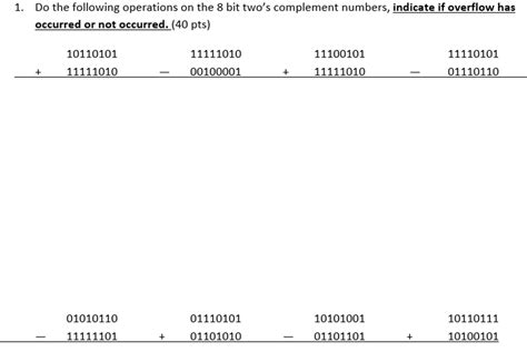 solved 1 do the following operations on the 8 bit two s complement 1 answer transtutors