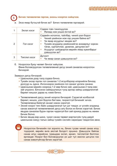 Монгол хэл 9 сурах бичиг Gerel0627 хуудас 127 Pdf Онлайн Pubhtml5
