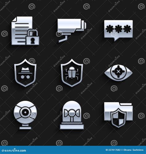 Set System Bug Flasher Siren Document Folder Protection Eye Scan Security Camera Incognito