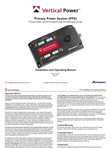 Pps Installation And Operating Manualrev F1 Fresh Pdf