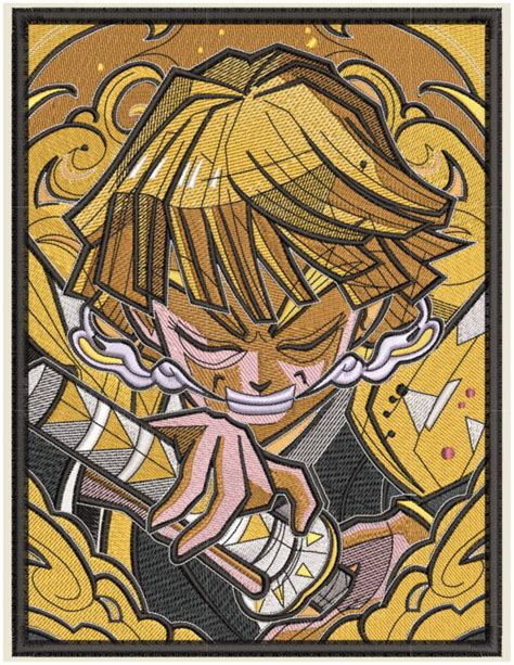 Anime Embroidery Pattern Zenitsu Golden Age Store Designs