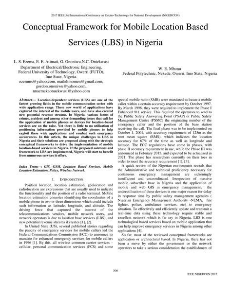 Pdf Conceptual Framework For Mobile Location Based Services Lbs In Nigeria