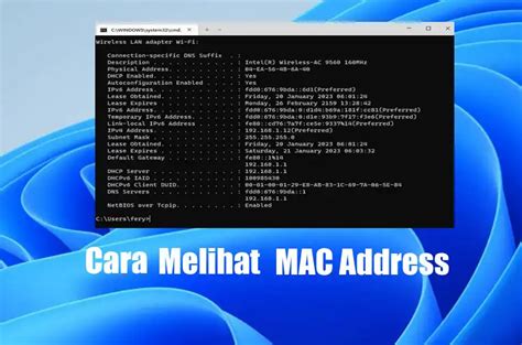 Cara Melihat Mac Address Di Hp Laptop Windows 10 Koputer