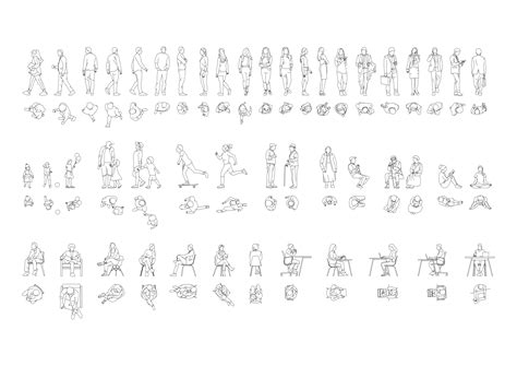 50 People Dwg Cad Blocks In Plan And Elevation Cadnature