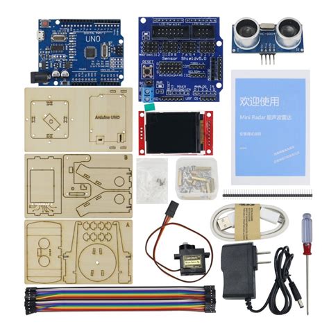 Arduino Mini Radar Detection Robot With Ultrasonic Radar Controller Tft Lcd Screen Maker