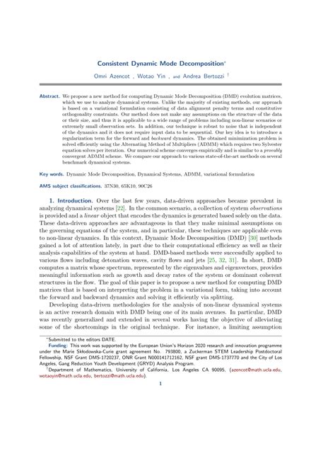 PDF Consistent Dynamic Mode Decomposition