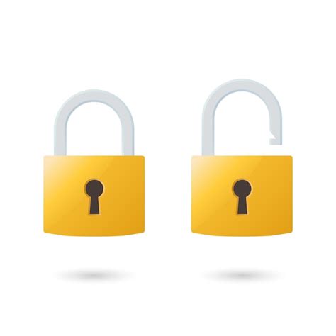 premium vector locked and unlocked padlock vector illustration