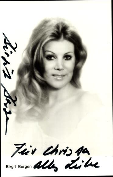 Ansichtskarte Postkarte Schauspielerin Birgit Bergen Portrait Autogramm Manuskript