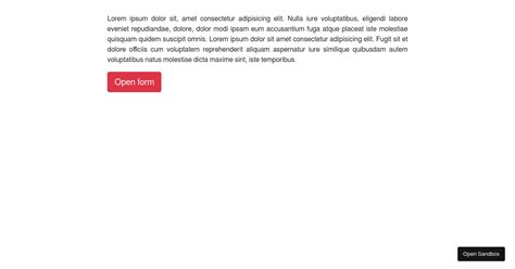 React Modal Form Pop Up Forked Codesandbox