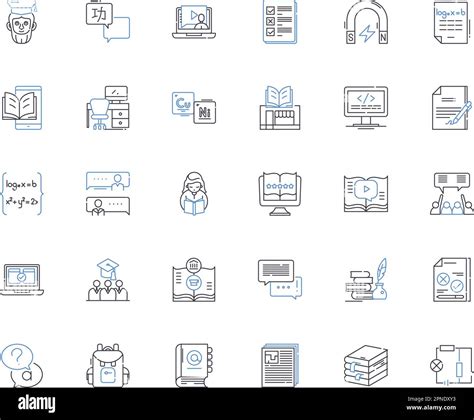 Test Exam Line Icons Collection Assessment Evaluation Quiz Exam Testimony Analysis