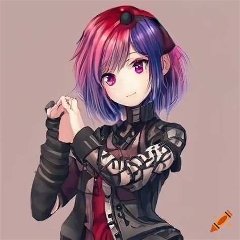 Emo Anime Girl With Short Hair Lexica Glitched Emo Girl