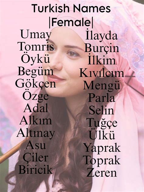 Turkish Female Names Kiz Isimleri Turkce Türkçe Kız Isimleri Ismi