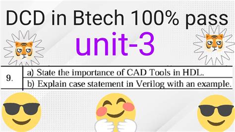 Write Verilog Code For Case Statement State The Importance Of Cad Tools In Hdl In Telugu