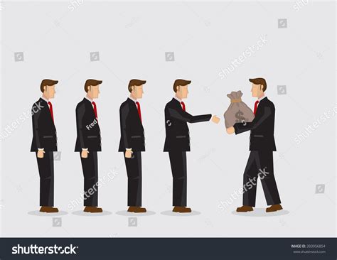 Cartoon Businessman Passing Money Bag Other Stock Vector 393956854