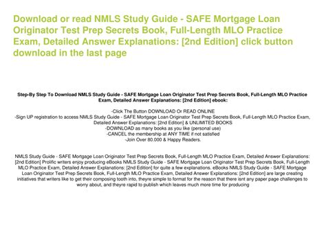 PPT PDF Download NMLS Study Guide SAFE Mortgage Loan Originator Test Prep Se PowerPoint