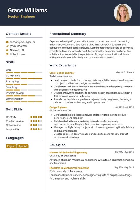 9 Design Engineer Resume Examples And Templates For 2024 Cvdesigner Ai