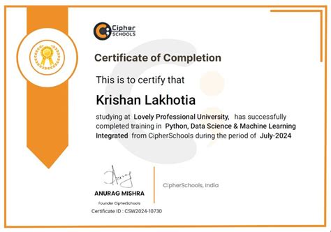 Krishan Lakhotia On Linkedin Cipherschools Datascience