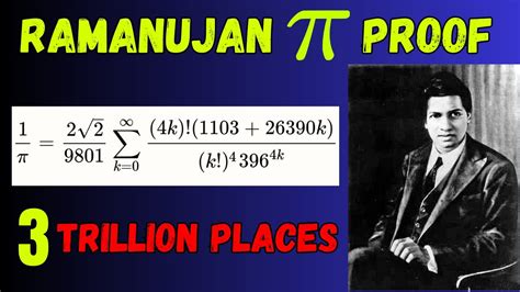 Ramanujan Pi Formula Proof Pi Formula Mathskart Youtube